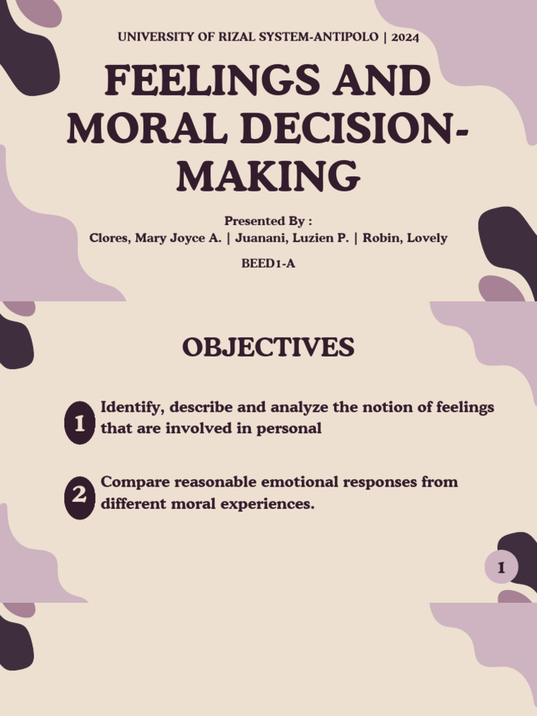 Feelings and Moral Decision Making - 20240920 - 165827 - 0000 | PDF ...