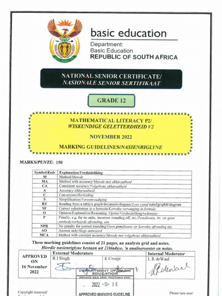 Mathematical Literacy P2 Nov 2022 MG Afr & Eng | PDF