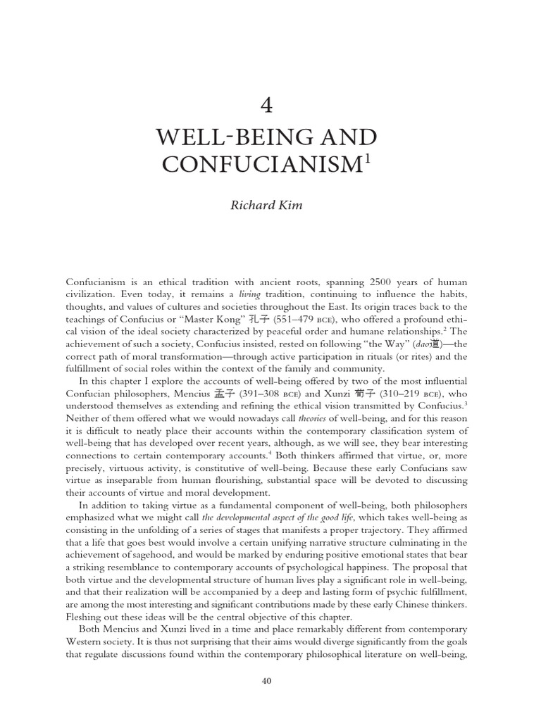 4. Well-being and Confucianism | PDF | Human Nature | Confucianism