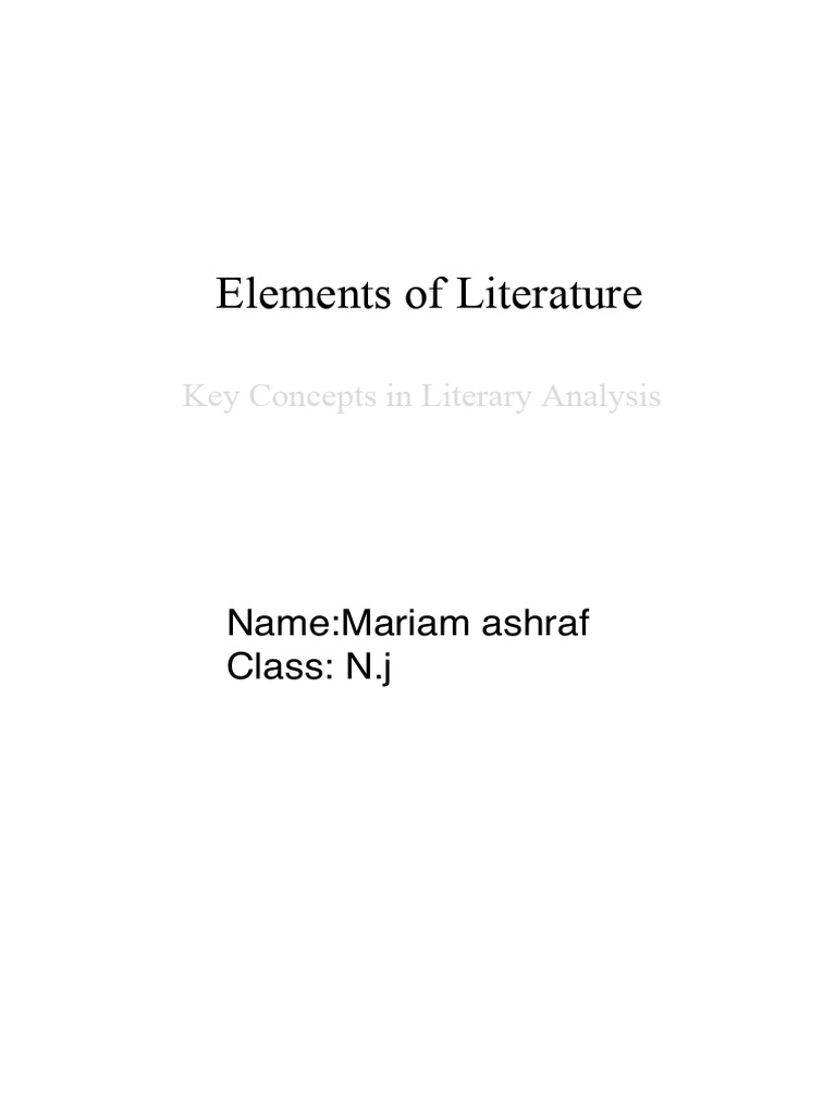 Elements of Literature Presentation | PDF