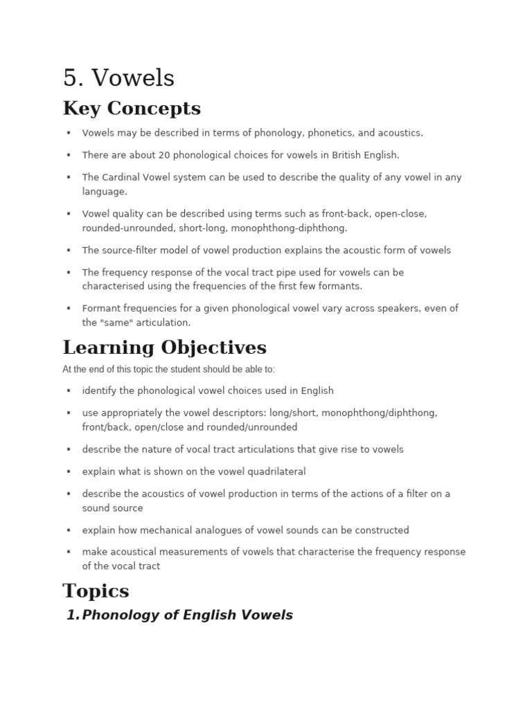 vowels | PDF | Vowel | Phonetics