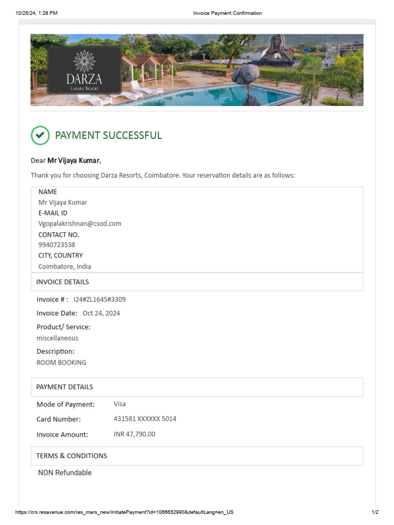 Invoice Payment Confirmation | PDF