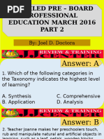 Free Profed Let Reviewer 2026 | PDF | Curriculum | Learning