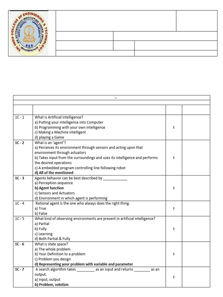 IAI_QUESTION_BANK BITS | PDF | First Order Logic | Logic
