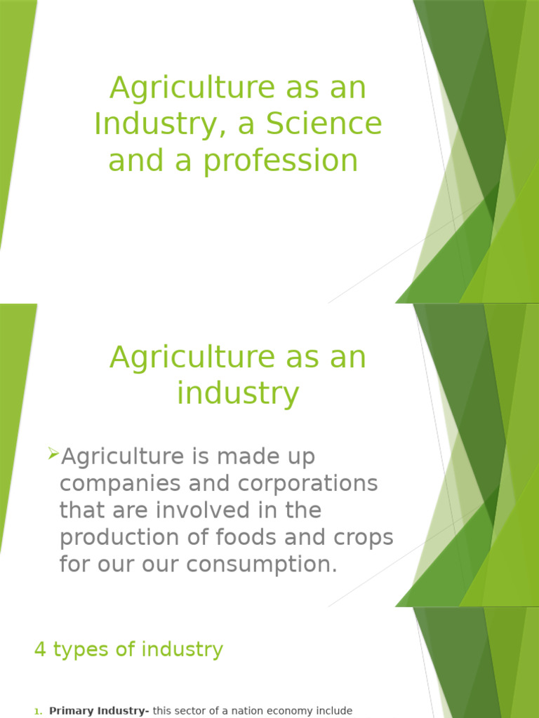 Overview of Agriculture as Industry | PDF | Finance & Money Management ...