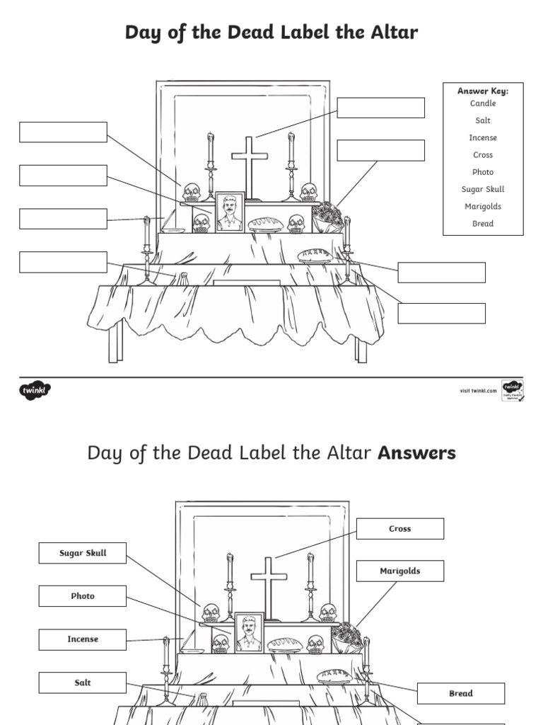 Us2 T 229 Day of The Dead Label The Altar Activity Sheet Ver 1 | PDF