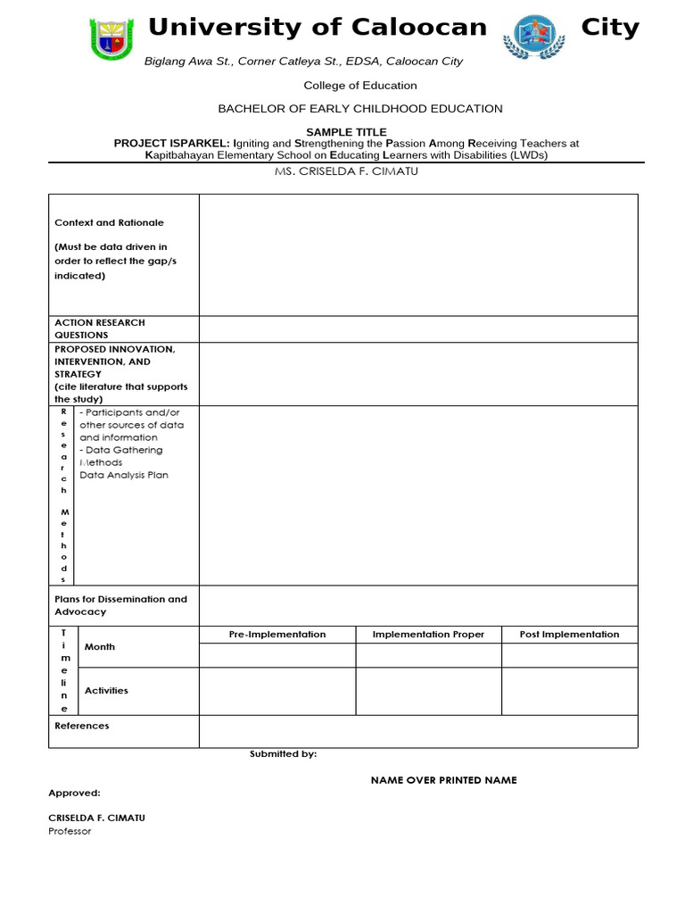 Action Reserach Proposal Format | PDF