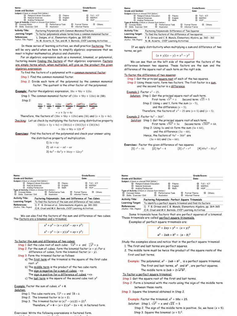 M8 Q1 Intervention-Material-1 | PDF