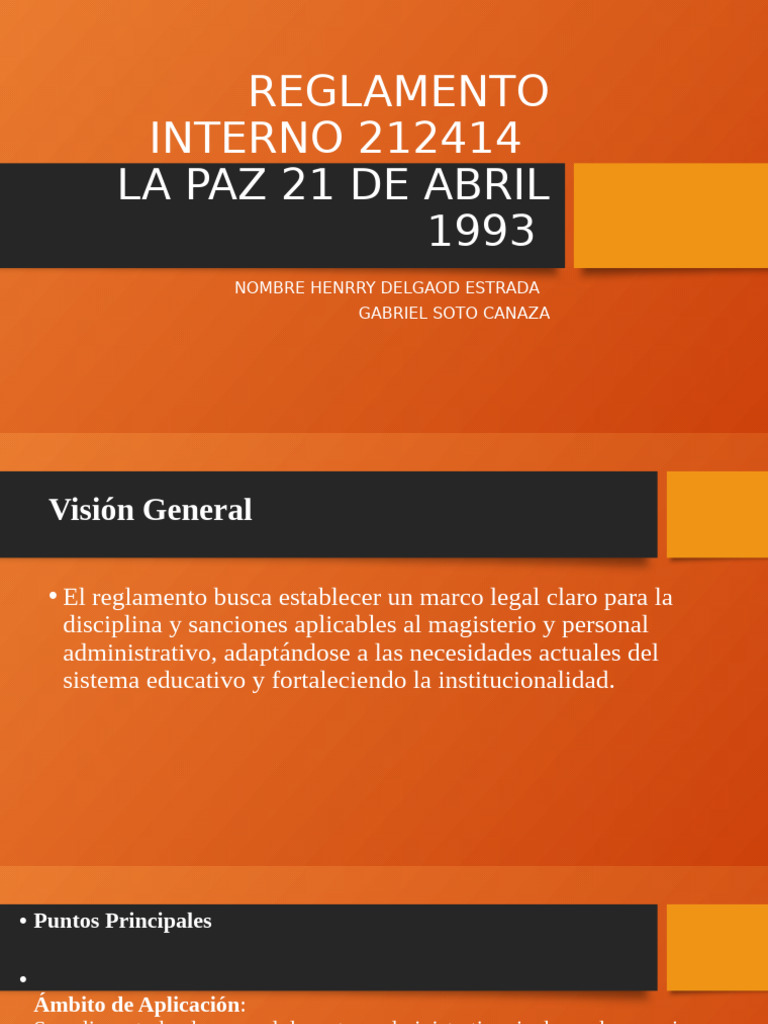 Reglamento Interno 1 | PDF | Disciplinas | Debido al proceso