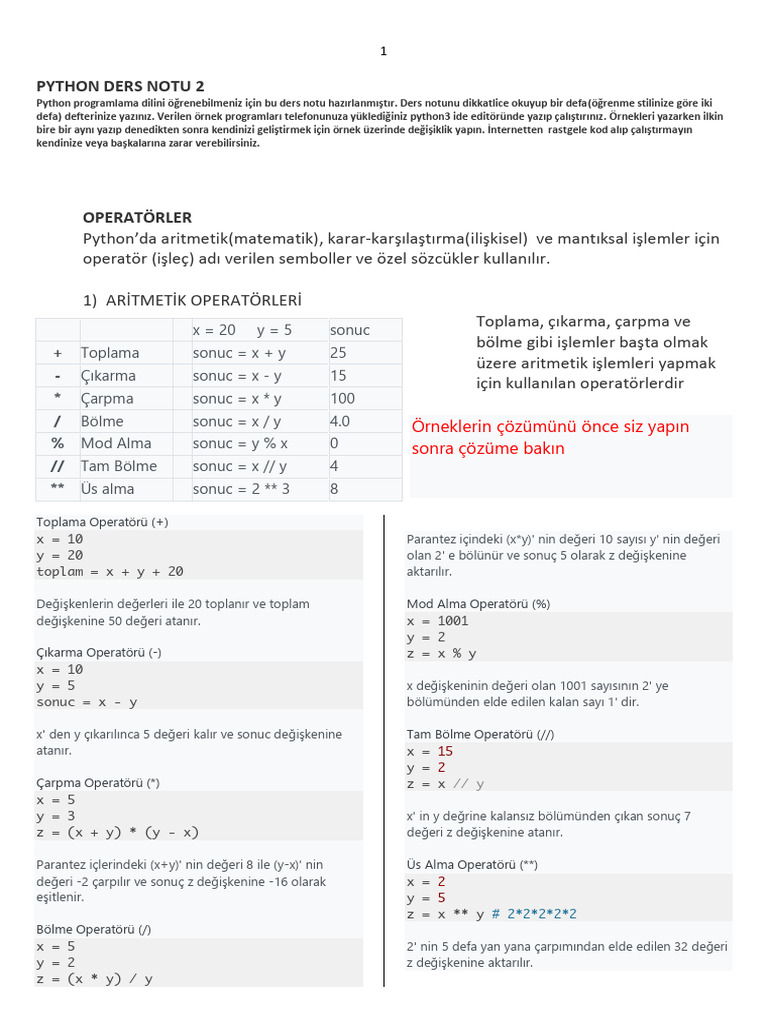 27222322_PYTHON_DERS_NOTU2 | PDF