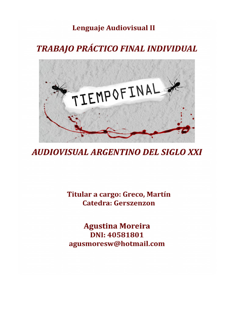 TP EJEMPLO - LAV II - TP Final 2021 1 | PDF | Narración | Suspense (Género)