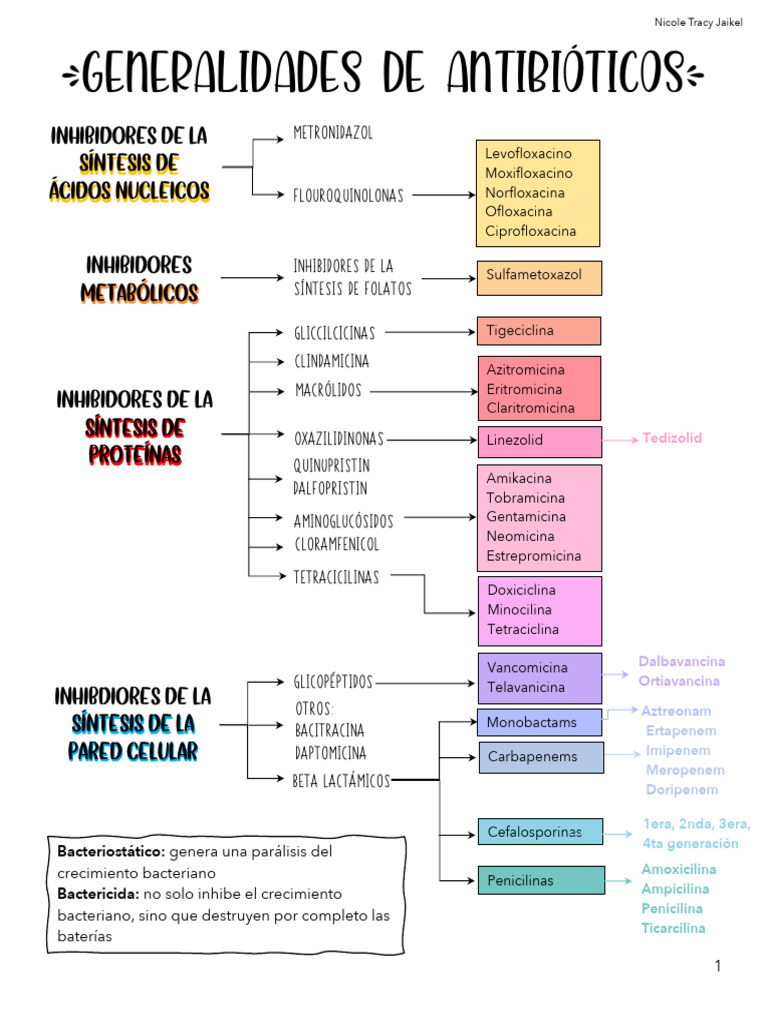 GENERALIDADES DE ANTIBIÓTICOS (1) | PDF | Farmacocinética | Las bacterias