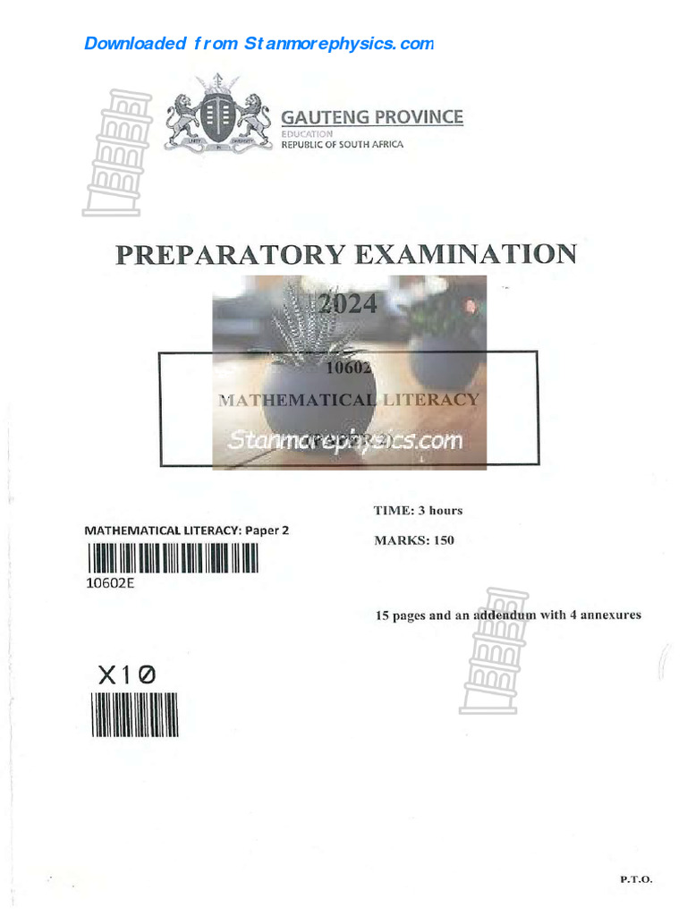 Maths Lit Grade 12 P2 Marking Guide 2024 | PDF | Area | Mathematics