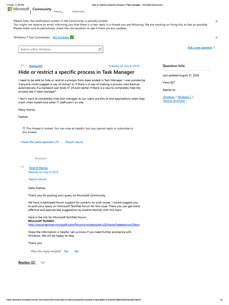 Hiding Processes in Task Manager | PDF | Microsoft | Windows 7