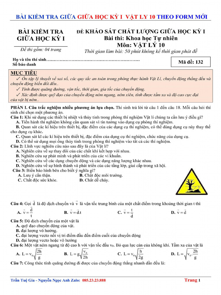2.3. de On Tap Giua Hoc Ky 1 Theo Minh Hoa 2025 de So 02 | PDF