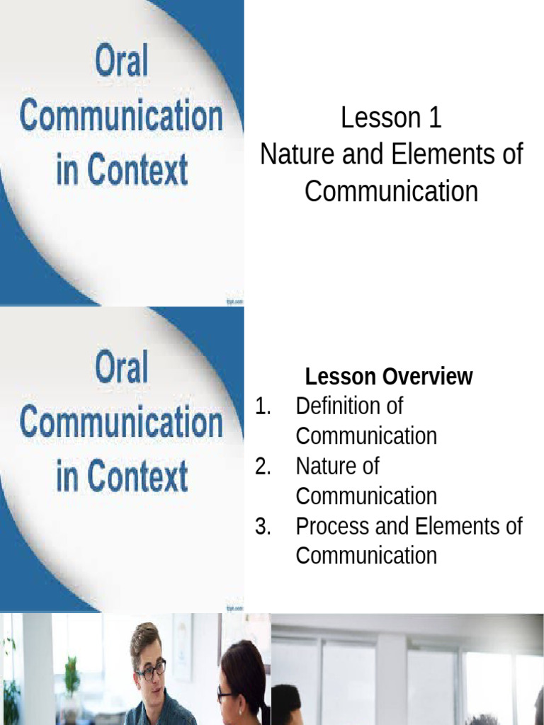 Lesson 1 Nature Process and Elements of Communication | PDF
