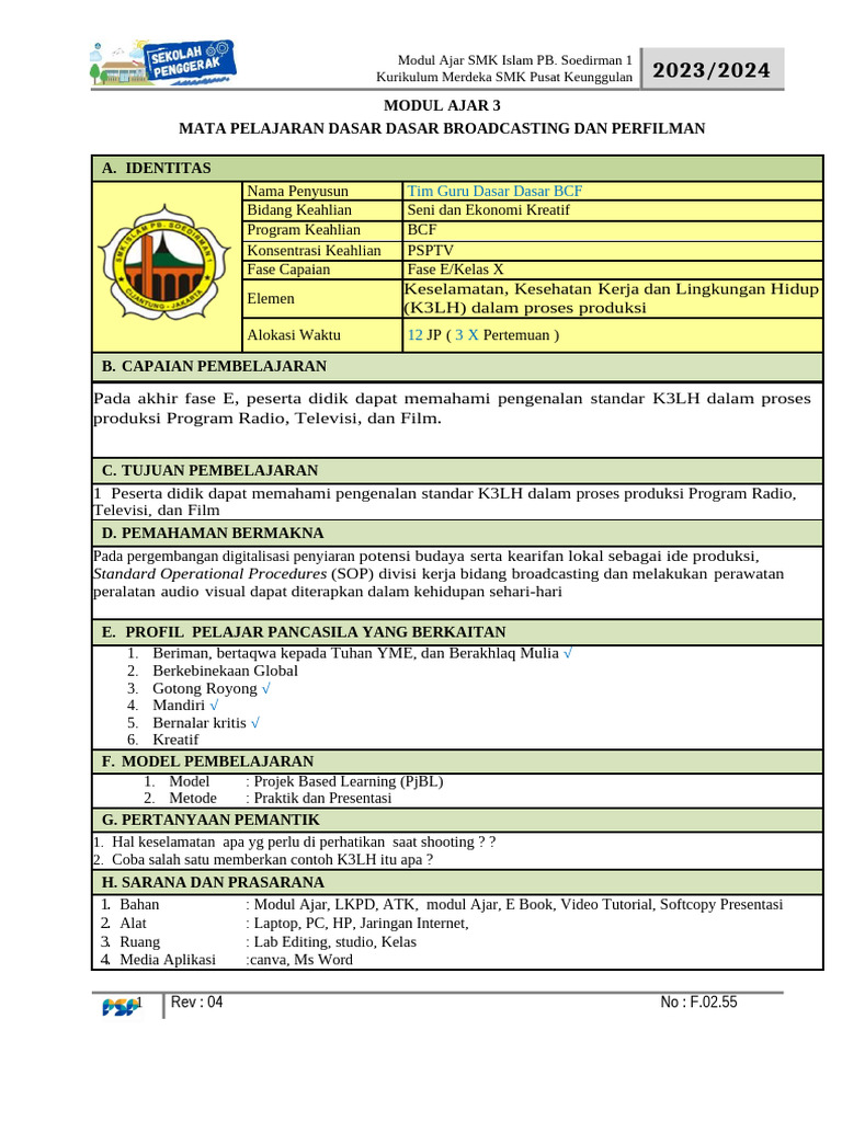 Modul Elemen 3 Kelas X - BCF | PDF