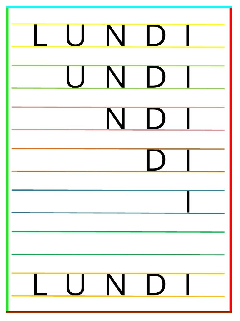 Ecrire Les Jours de La Semaine Script | PDF