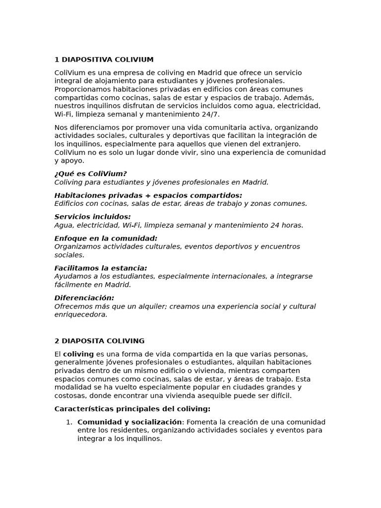 Coliving Presentación | PDF | Madrid