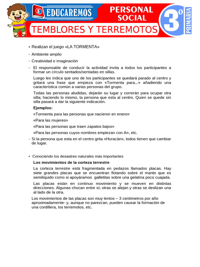 Temblores-y-Terremotos-para-Tercer-Grado-de-Primaria | PDF | Temblores | Volcán