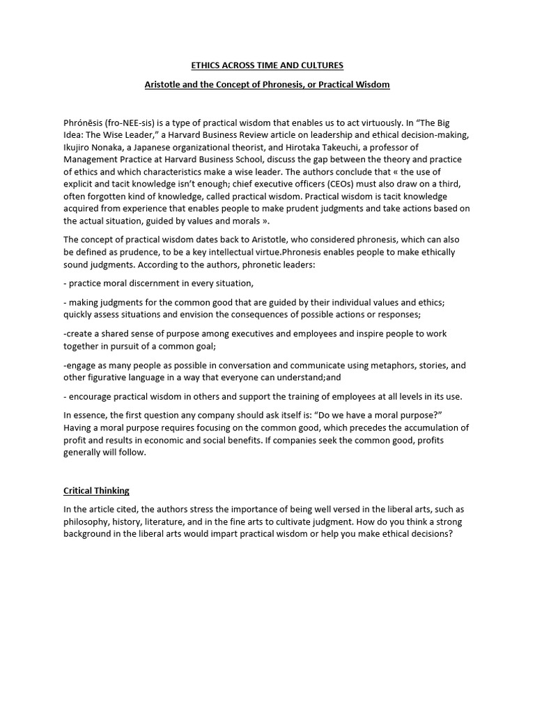 Ethics Across Time and Cultures | PDF | Wisdom | Liberal Arts Education