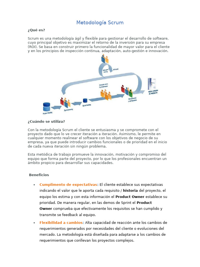 Metodología Scrum | PDF | Scrum (desarrollo de software) | Software