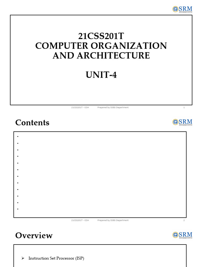 UNIT-IV-COA_PPT | PDF | Central Processing Unit | Cpu Cache