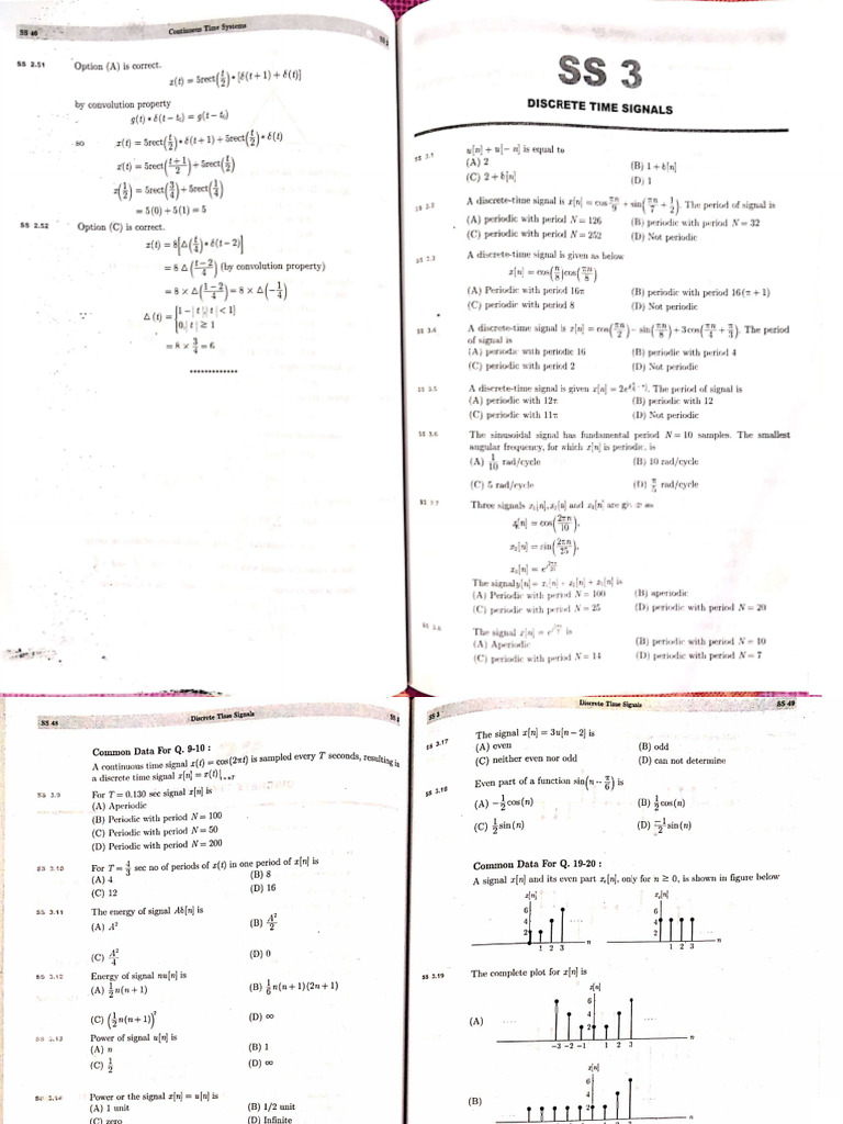 MCQs Discrete Time Signals and Discrete Systems | PDF