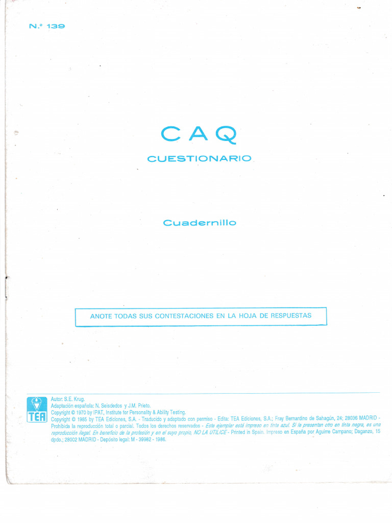 Caq - Cuadernillo 2022 | PDF