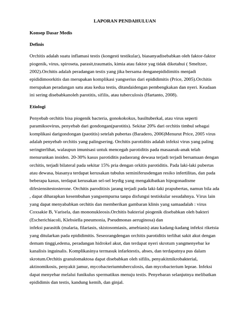Penyebab dan Gejala Orchitis | PDF