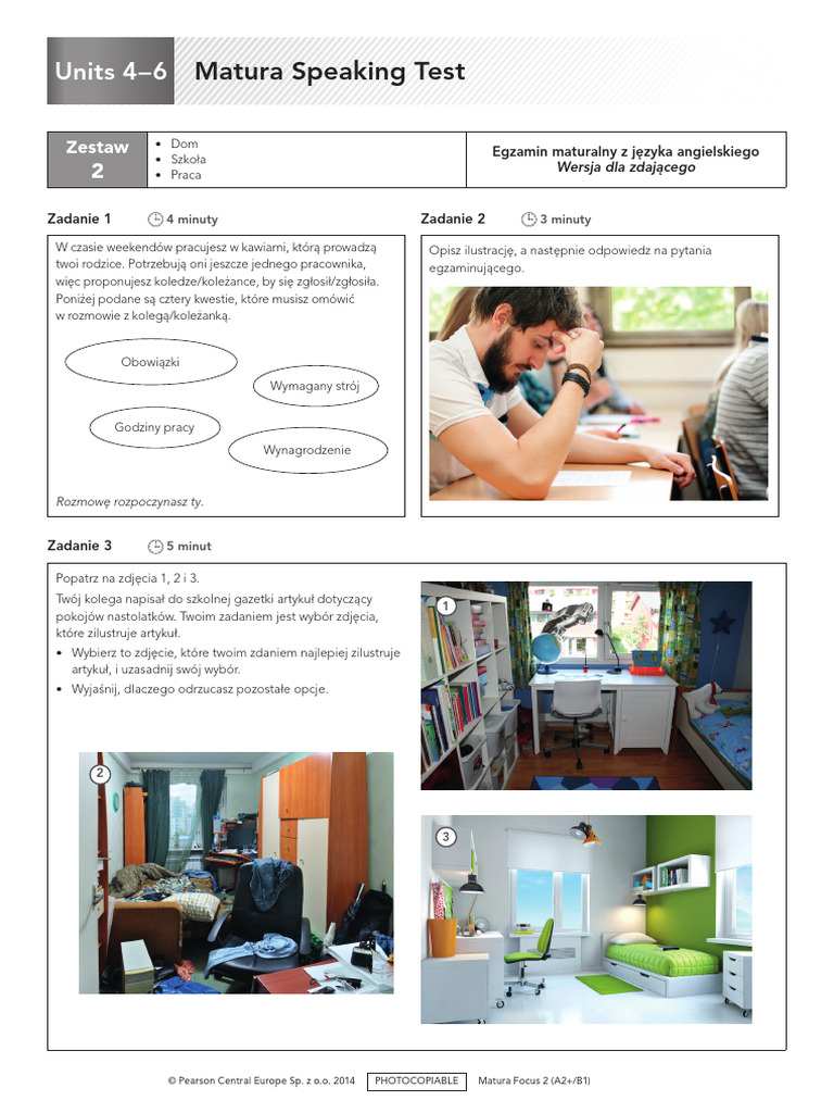 Matura - Speaking - Test - 2 - Units 4-6 - For - Student | PDF