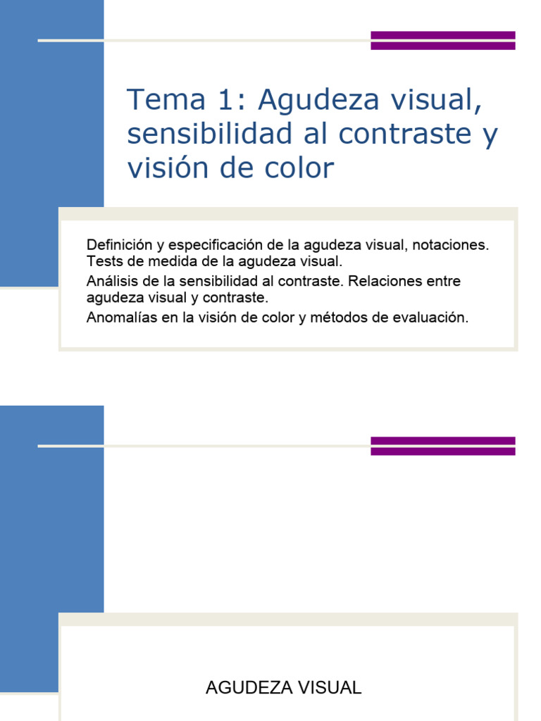 Tema 1_AV SC y visión del color | PDF | Color | Percepción visual