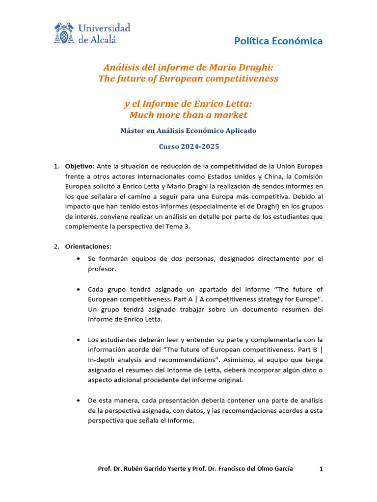 Análisis Del Informe Draghi y Letta | PDF | Negocios