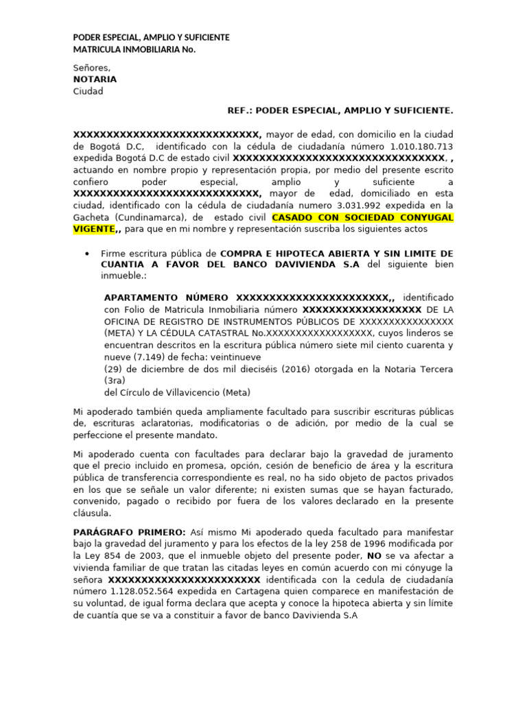 Poder Especial Comprador | PDF