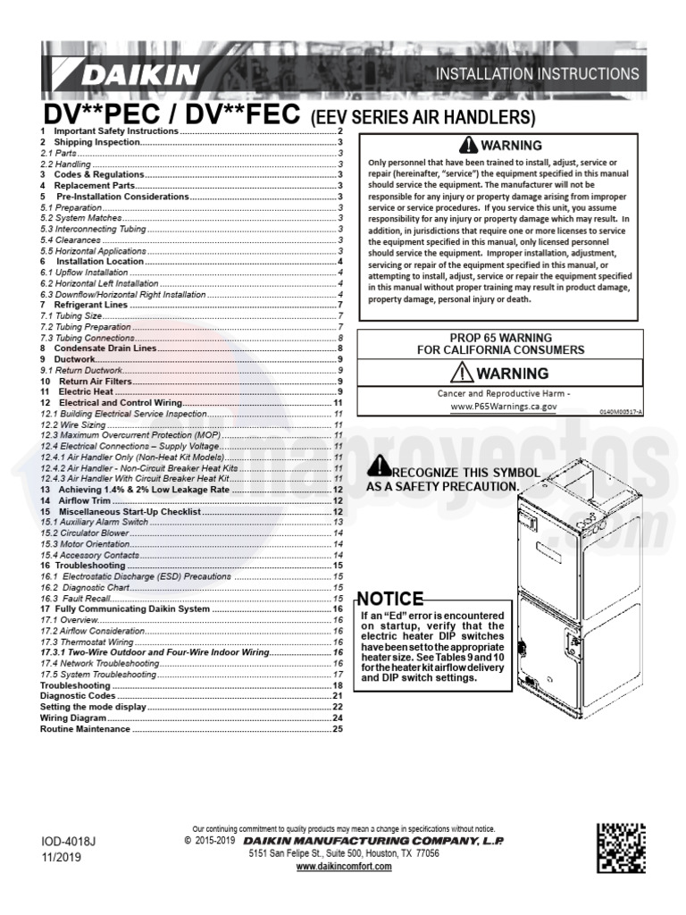 DV PEC Install CP | PDF | Duct (Flow) | Pipe (Fluid Conveyance)