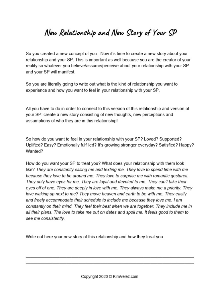 New Relationship and New Story of Your SP | PDF | Psychology ...
