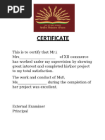 Certificate For Project File Pdf