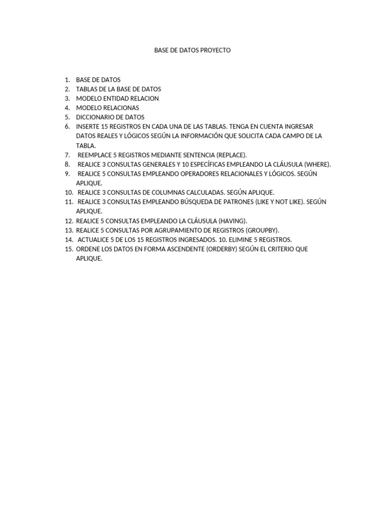 Base de Datos Proyecto | PDF | Finanzas y dinero