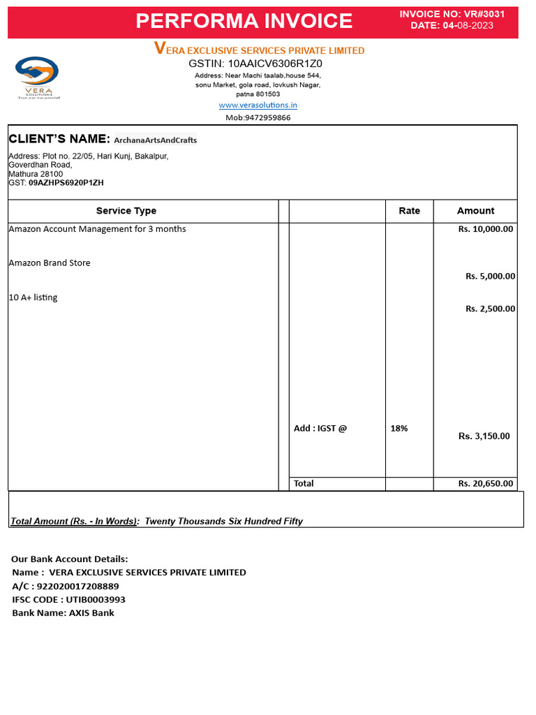 Dr P Nut invoice[1] | PDF
