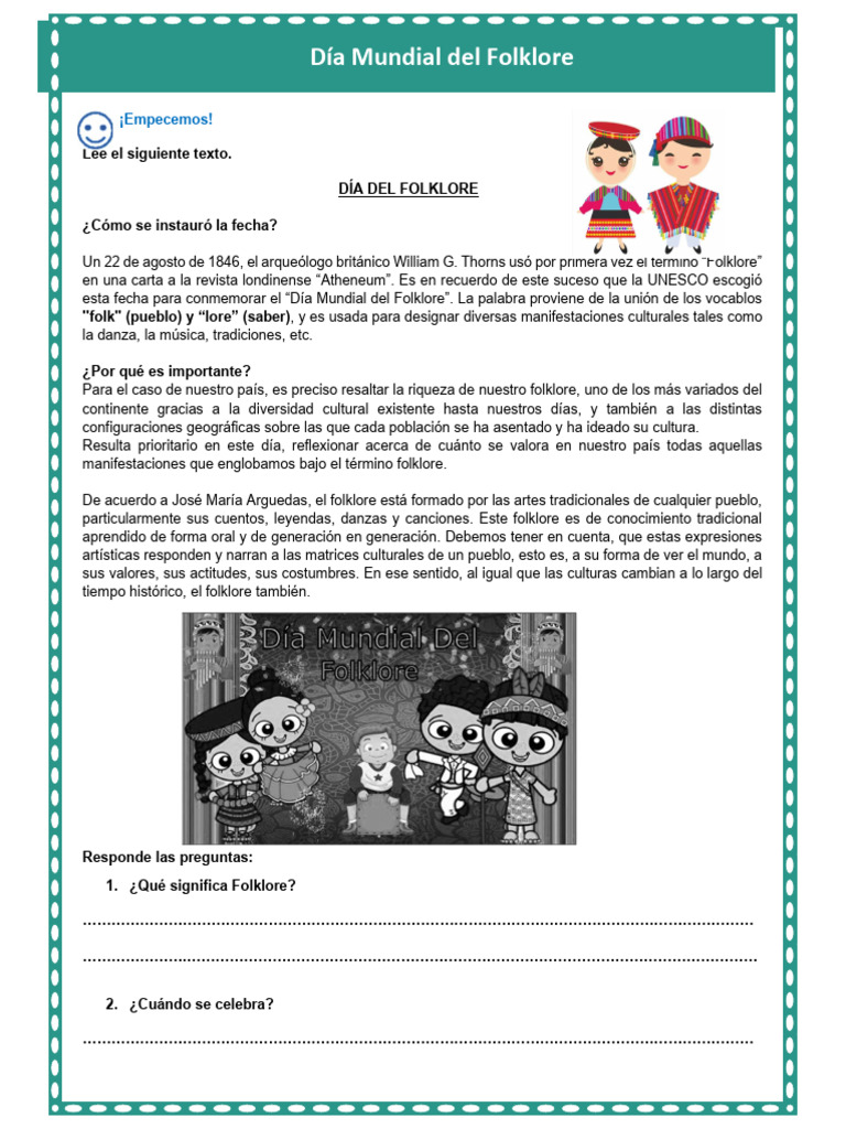 día del folklore | PDF | Folklore