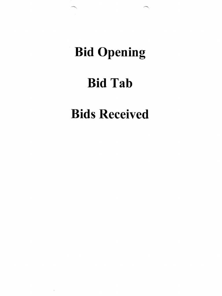Ifb 24-b0002 Bid Opening Bid Tab Bids Received | PDF