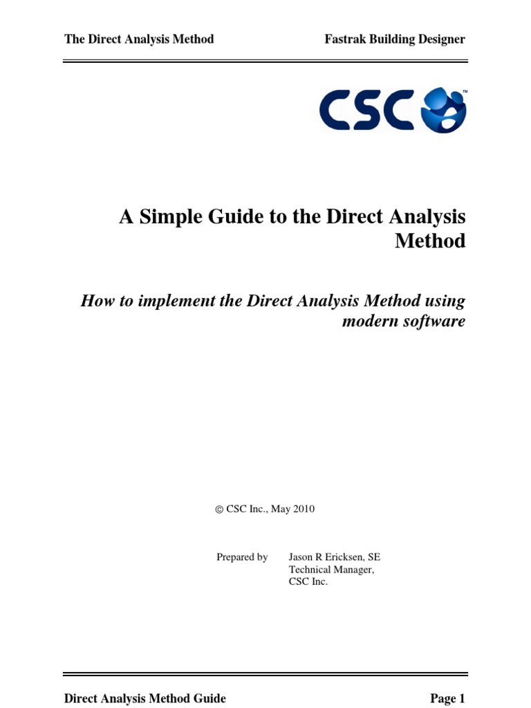 Direct Analysis Method in STAAD Design | PDF | Structural Analysis ...