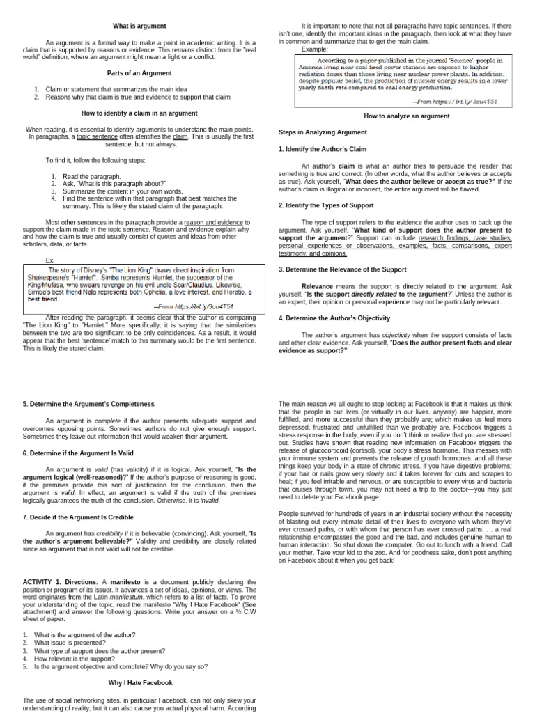 What is Argument | PDF | Argument | Evidence