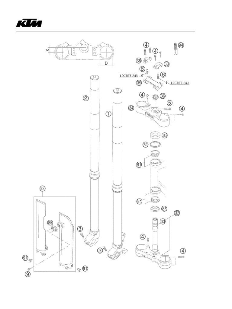KTM 450 EXC-G Racing Parts List | PDF | Screw | Brake