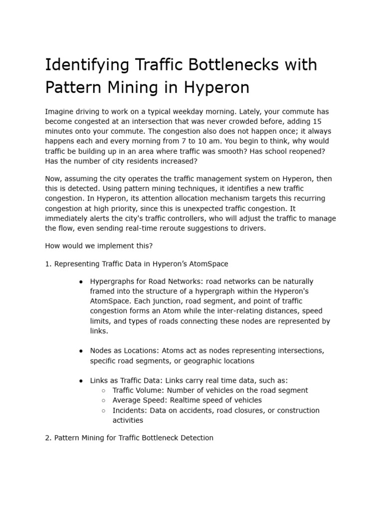 Identifying Traffic Bottlenecks With Pattern Mining in Hyperon | PDF | Traffic | Traffic Congestion