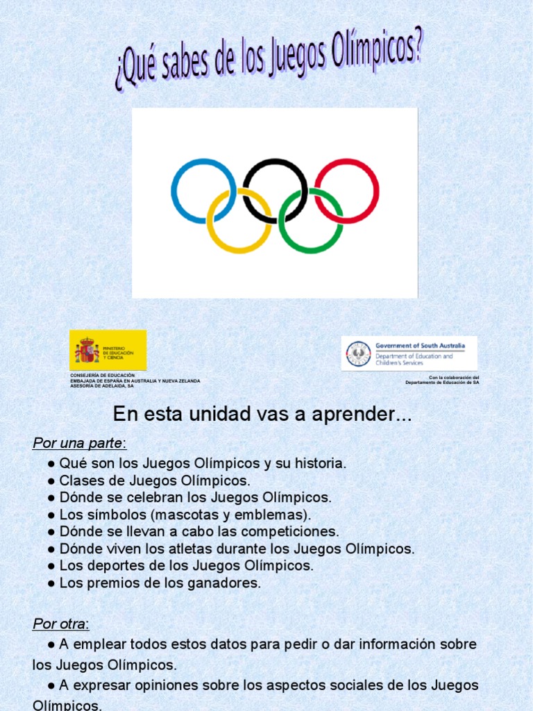 Que Sabes de Los Juegos Olimpicos 2 | PDF | Juegos olímpicos | juegos ...