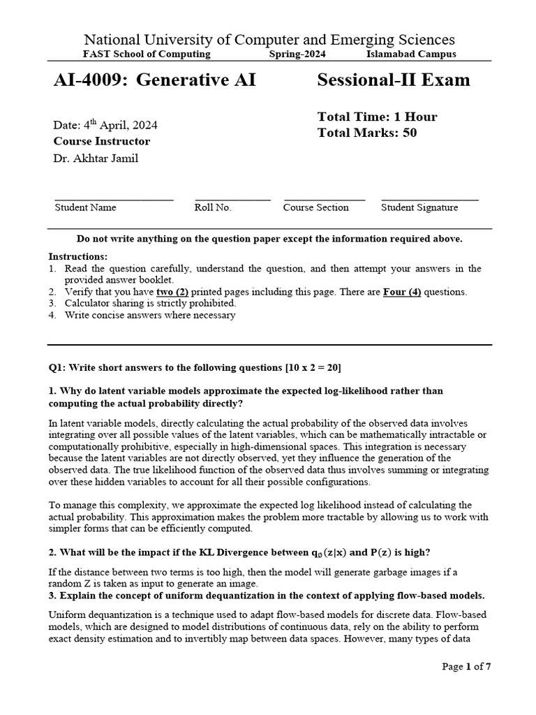 Sessional Ii Exam Solution Spring 2024 Pdf Machine Learning