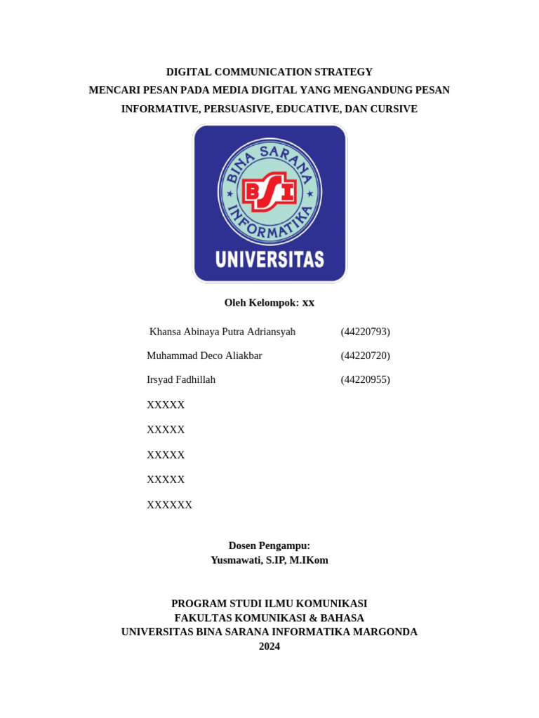 Digital Communication Strategy | PDF | Karier & Perkembangan