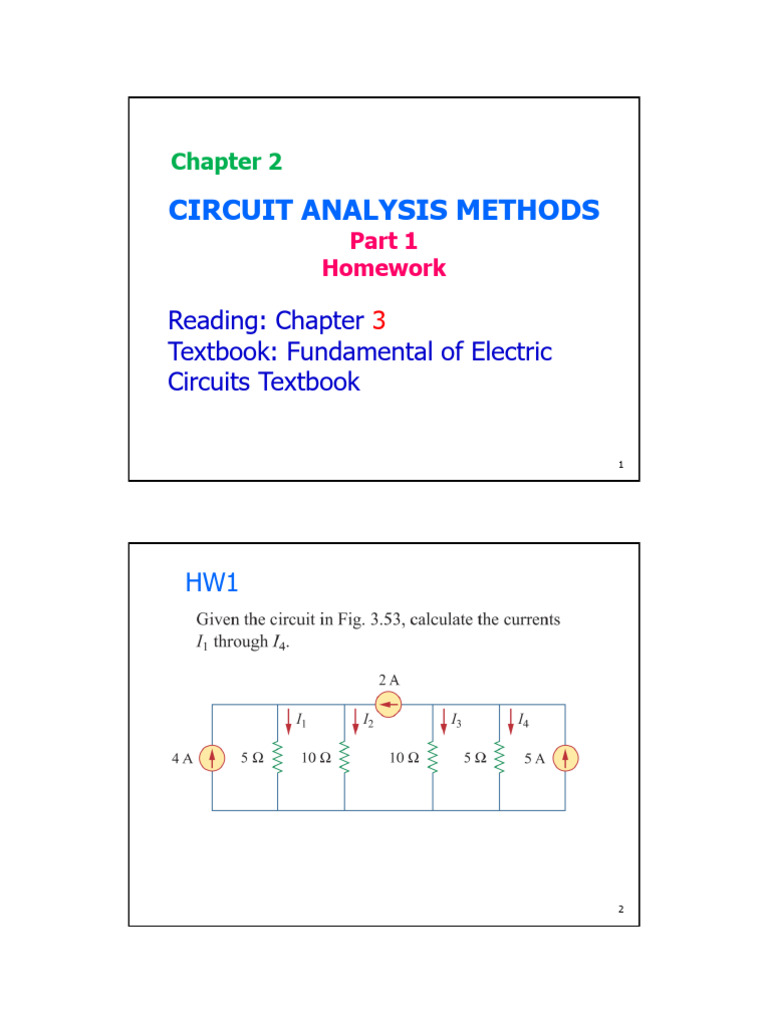 Circuit Analysis Homework Guide | PDF | Science & Mathematics