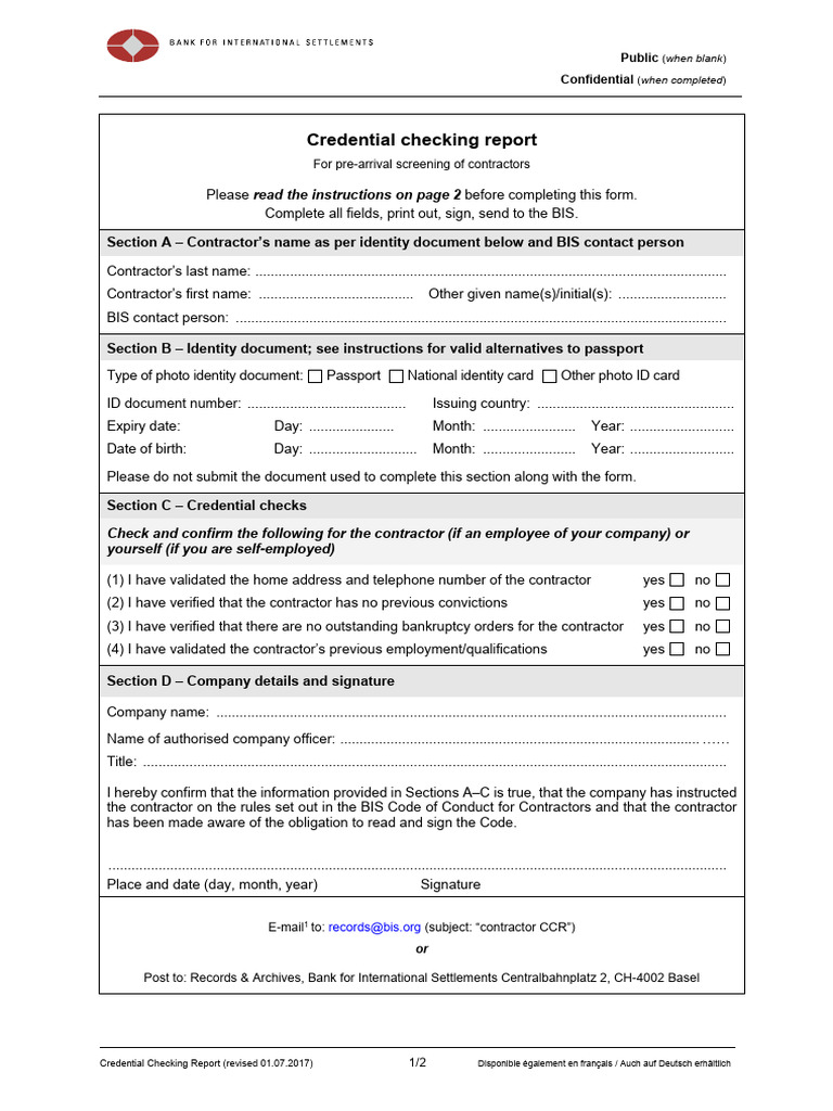 Credential Checking Report: Read The Instructions On Page 2 | PDF ... Credential Checking Report: Read The Instructions On Page 2 | PDF ...